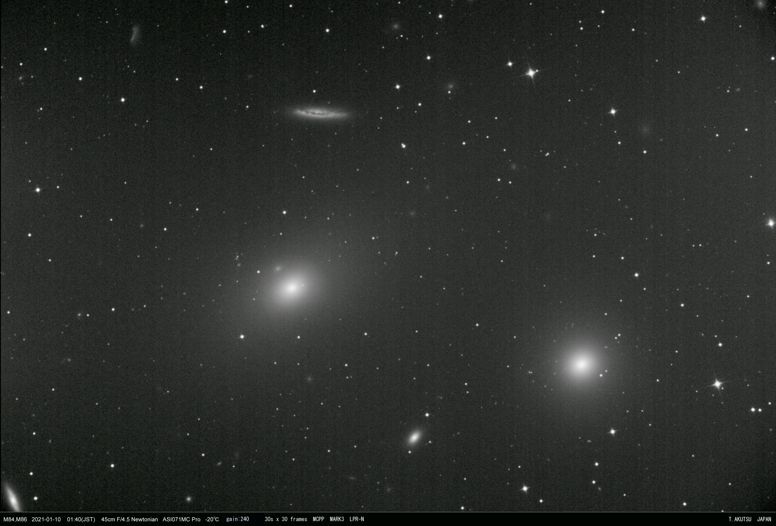 M84,M86（おとめ座）│旅する天文メディア ( Astronomical media) | 株式会社トゥービーマル (To Be Maru)